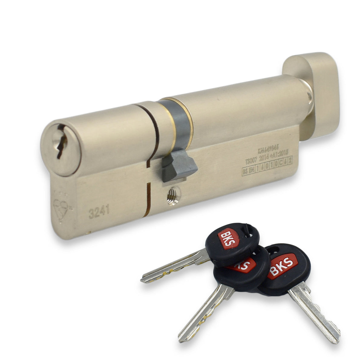 Mila BKS 3 Star Anti Snap Euro Cylinder Door Lock Nickel 60T/40 Thumb ...