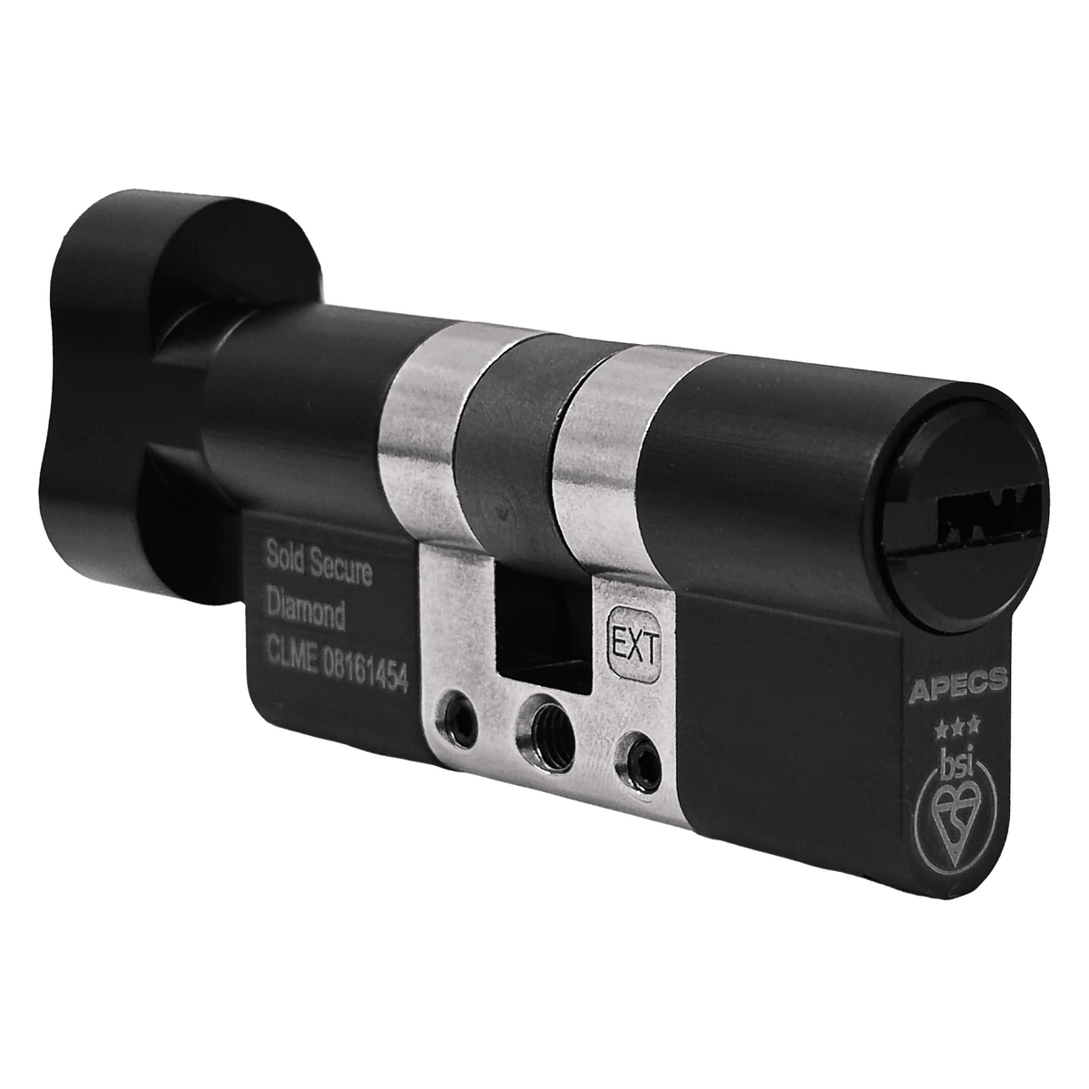 APECS AP 3* Star Black Euro Cylinder Thumb Turn Door Lock uPVC Alumini — UPVCSTORE