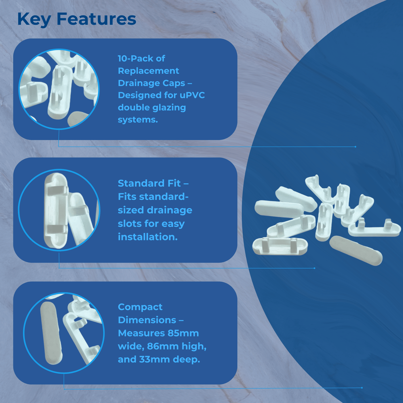 Upvc Replacement Drainage Caps Weep Hole Drainage Covers uPVC Double G ...