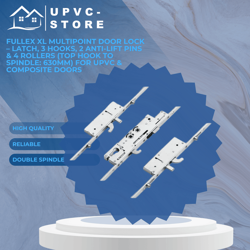 Fullex XL Multipoint Door Lock – Latch, 3 Hooks, 2 Anti-Lift Pins & 4 ...