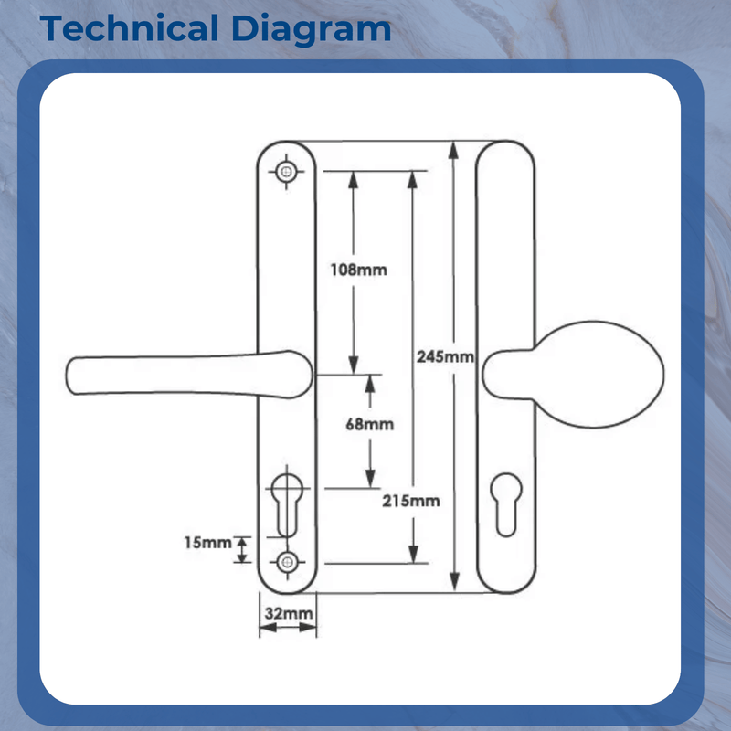 UPVC Lever Moveable Pad uPVC Door Handles for Multipoint Locks – 68mm ...