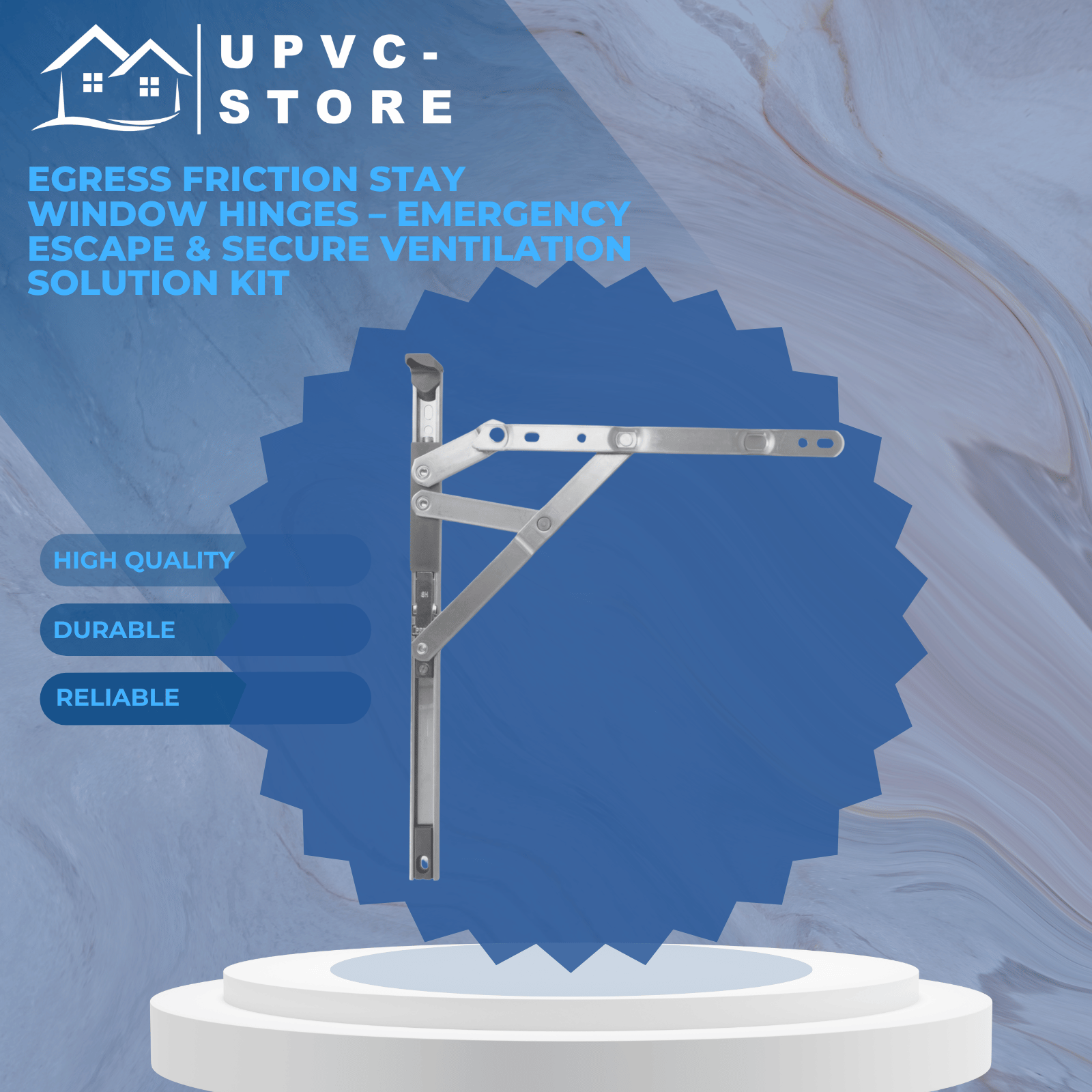 Egress Friction Stay Window Hinges 12" & 16" – Universal uPVC Easy Cle ...