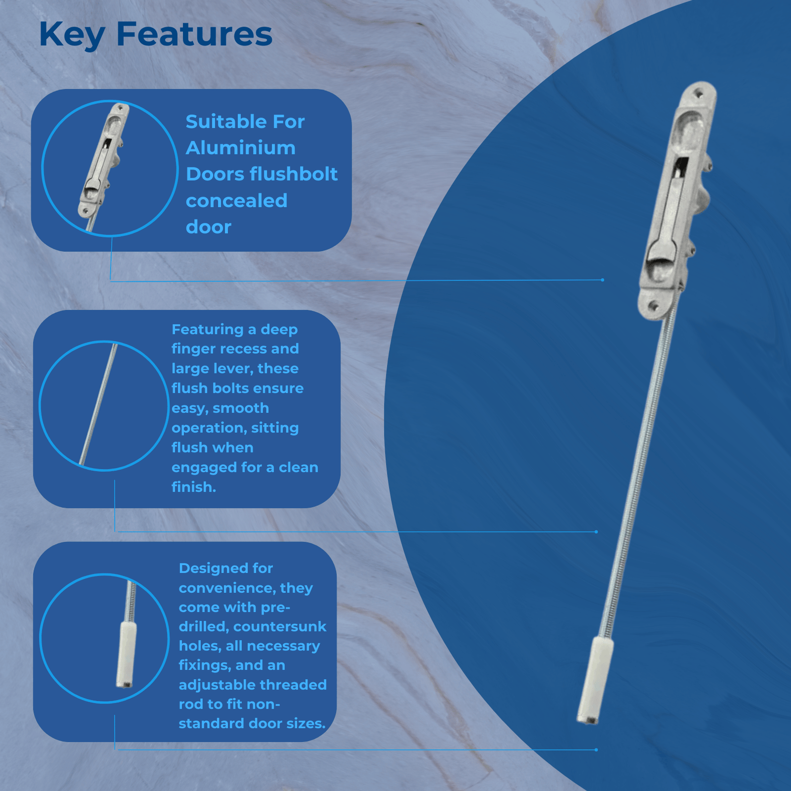 AXIM Flush / Shoot Bolt Suitable For Aluminium Doors flushbolt conceal ...