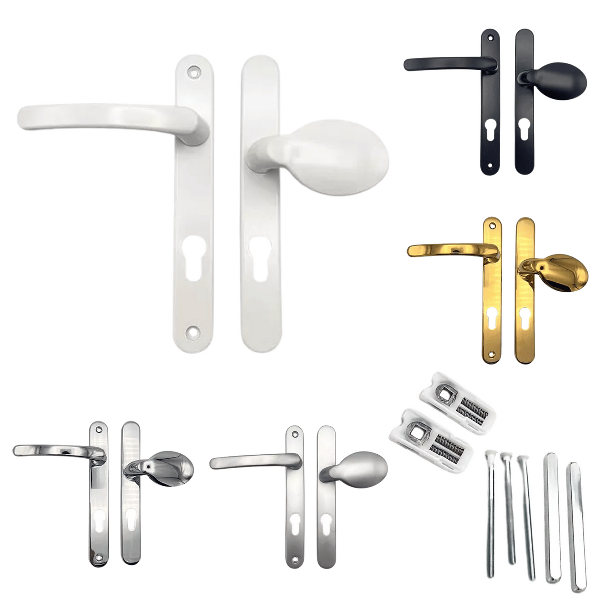 Offset Lever Pad uPVC Multipoint Door Handles – 92/70mm PZ, Sprung, 20 ...