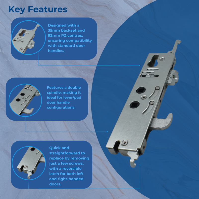 Genuine Yale G2000 UPVC Multi Point Door Lock Gearbox Case 35mm Twin S ...
