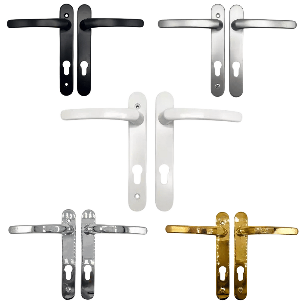 White Avocet Roto Door Handle 92pz 163mm Screw Fix Retro Replace Match ...