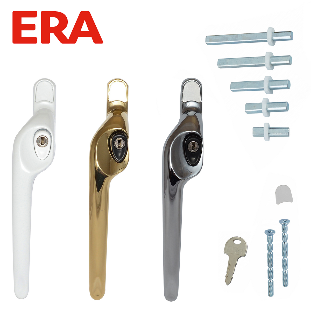 uPVC Universal Cranked Window Handle 9mm 15mm 30mm 43mm 55mm Spindle L ...