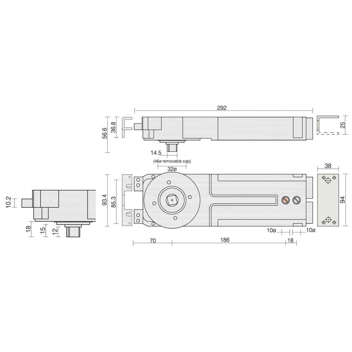 Axim Concealed Overhead Transom Closer TC-9900-ADJ Series – UPVCSTORE
